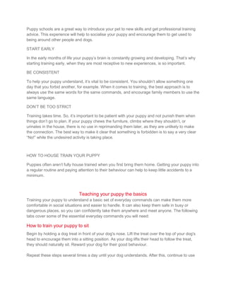 Training my puppy and implementation in this story | PDF