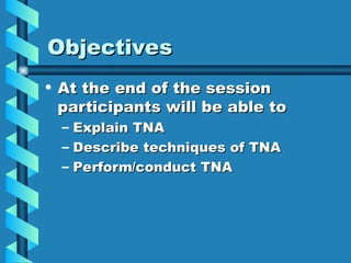 Training need Assessment-handouts by NASC | PPT