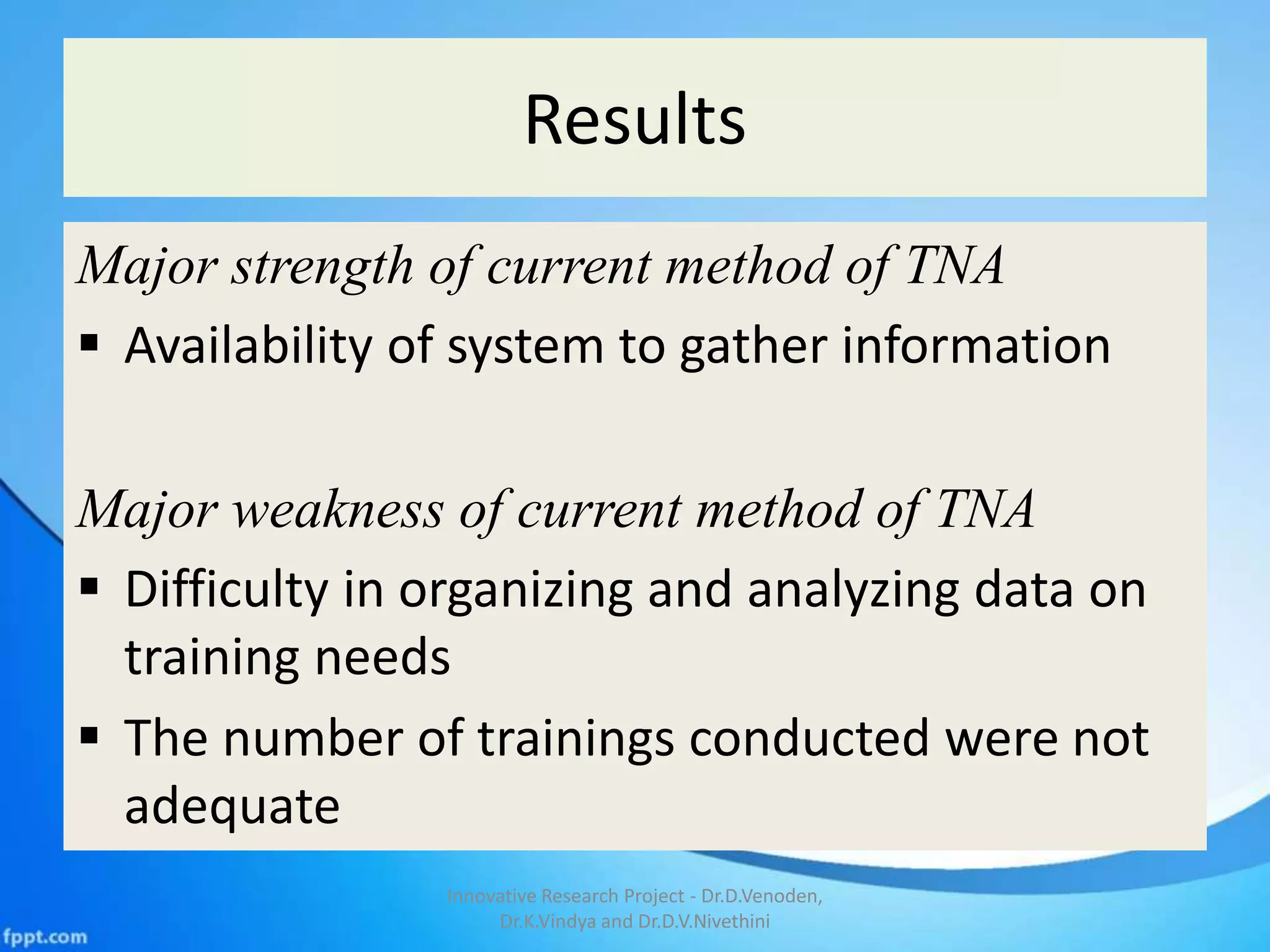 Training need assessment of sri lankan nurses: New innovative method | PPTX