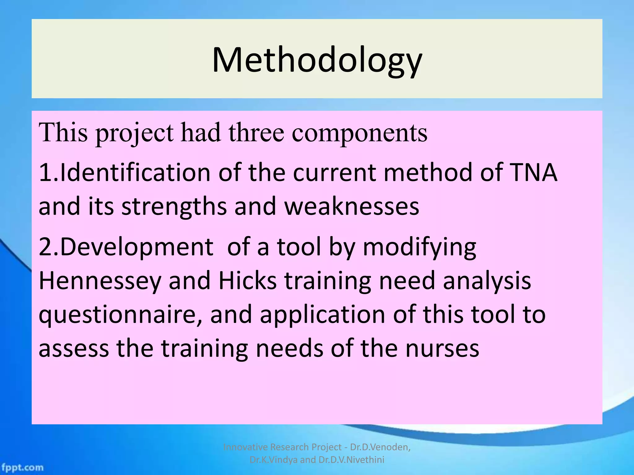 Training need assessment of sri lankan nurses: New innovative method | PPTX