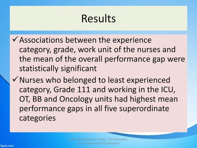 Training need assessment of sri lankan nurses: New innovative method | PPT