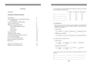 Training needs analysis | PDF