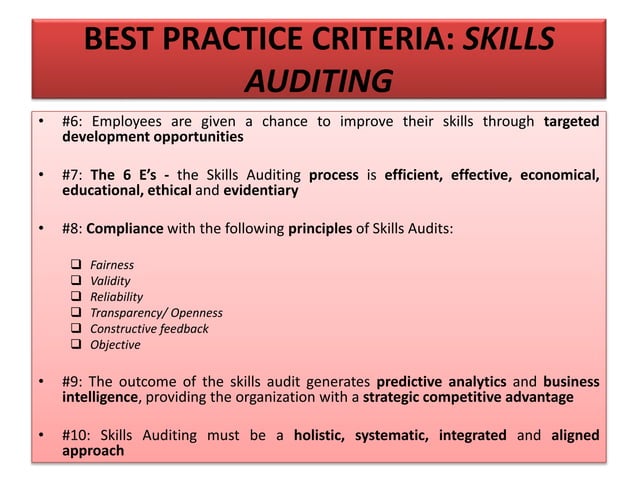 Training Needs Analysis, Skills Auditing & Evaluation | PPT