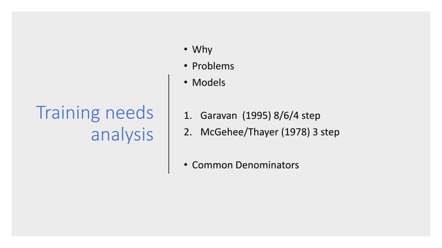 Training needs identification and analysis | PPTX | Resume Writing and Advice | Job Search