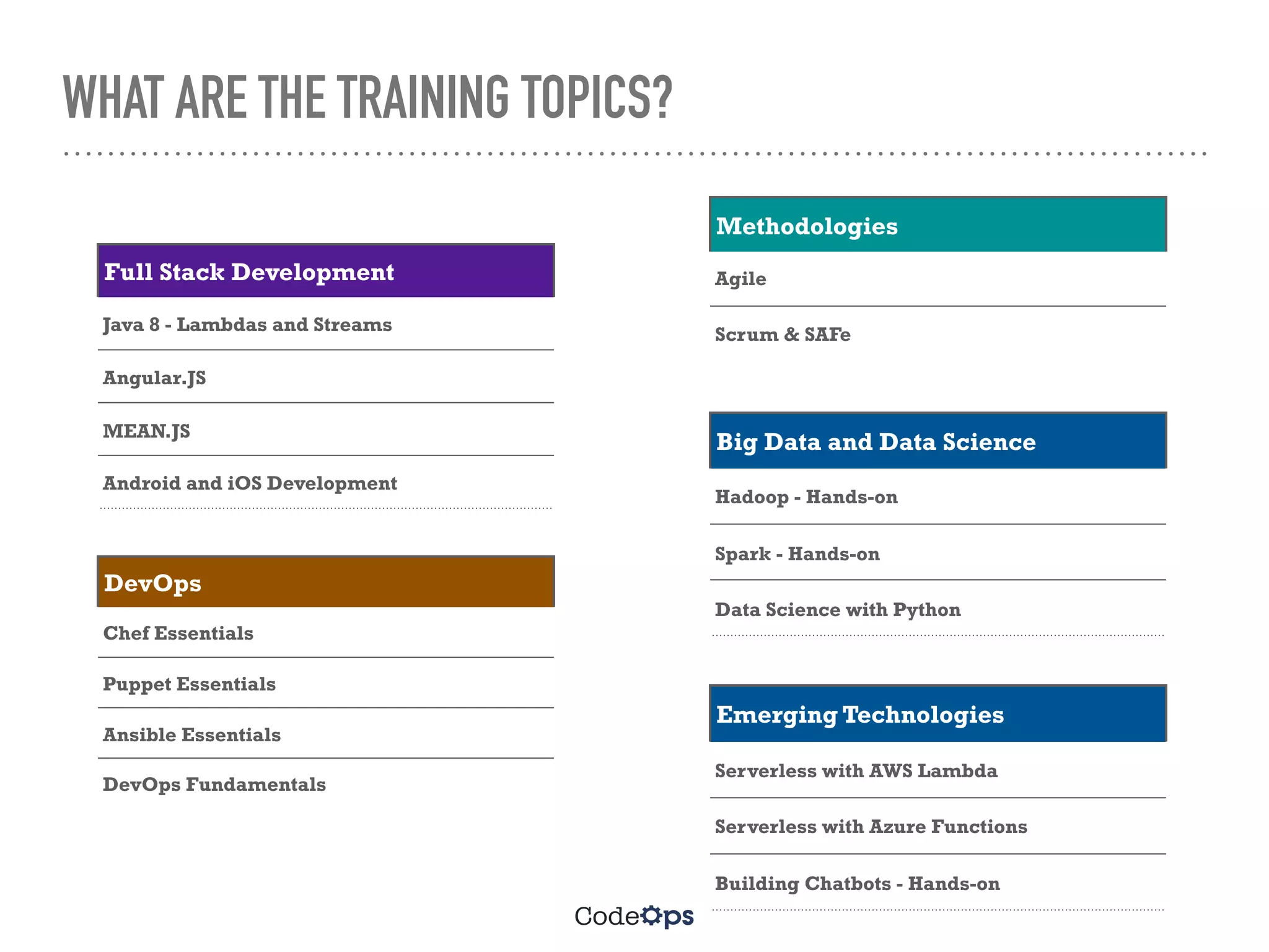 Training Offerings - CodeOps Technologies | PPT