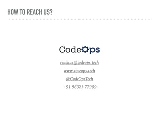 Training Offerings - CodeOps Technologies | PPT
