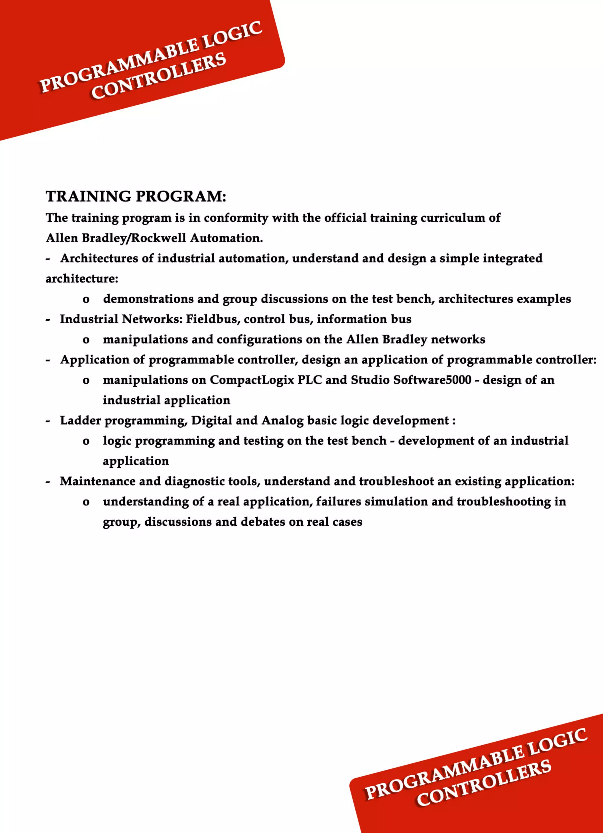 Programmable Logic Controllers Training | PDF
