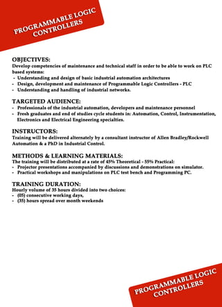 Programmable Logic Controllers Training | PDF | Vocational Training ...