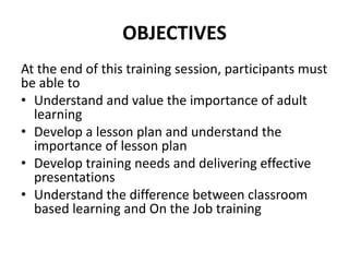 Training of Trainers | PDF