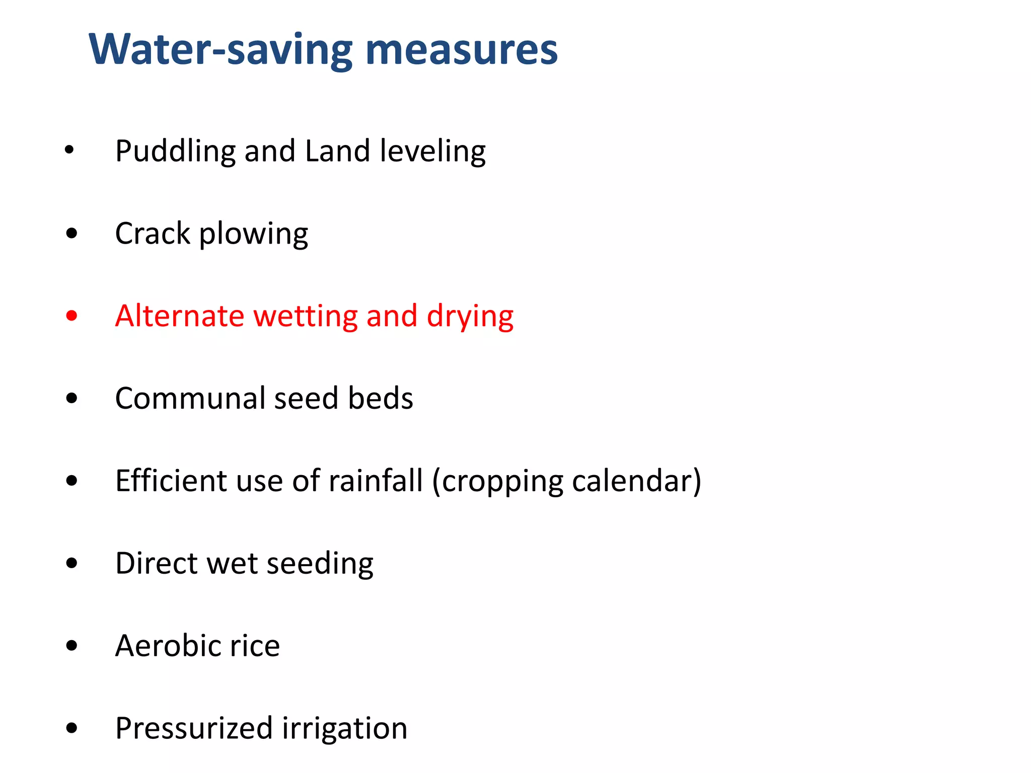 Training on Alternate Wetting and Drying (awd) in rice | PPTX
