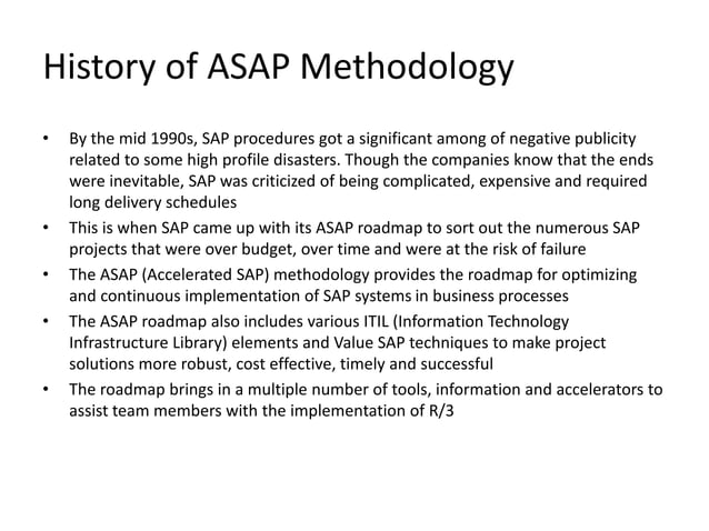 Training on ASAP Methodology.ppt | Business | Business and Finance