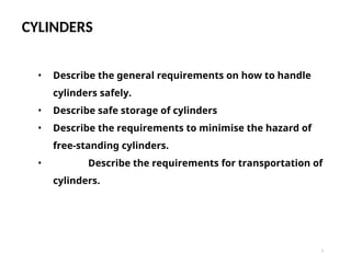 Gas Cylinders Handling, Storage and operation | PPT