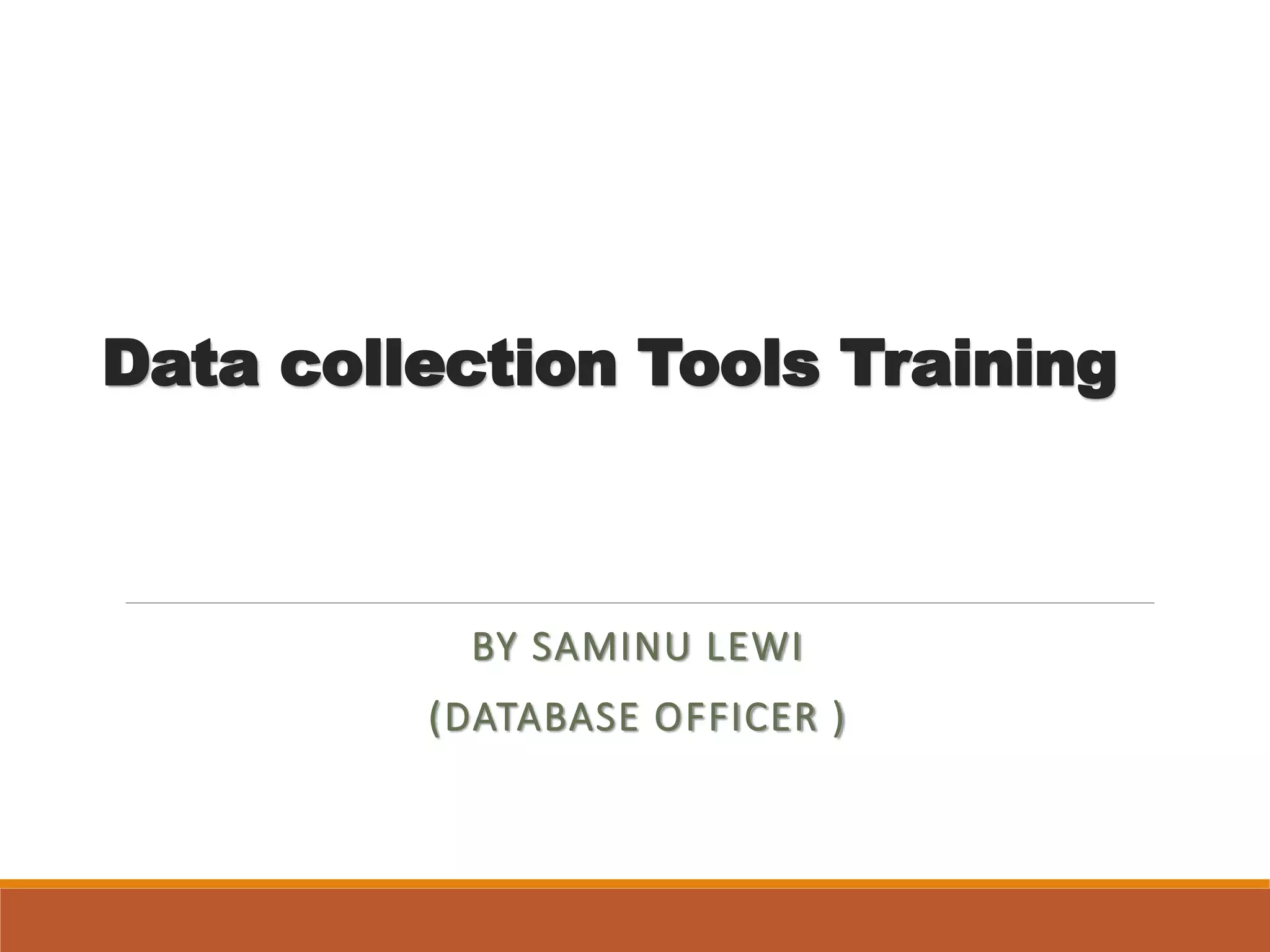 Training on data collection | PPTX