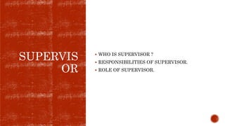 Training on development of supervisor | PPTX