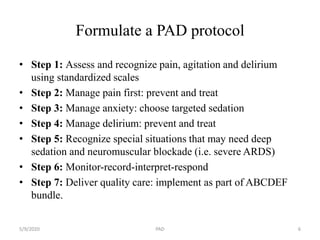 Training on pain, agitation, and delirium(PAD) management in the ICU ...