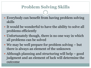 Training on Problem Solving Skills | PPTX
