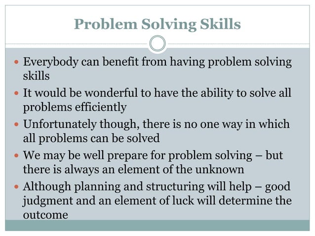 Training on Problem Solving Skills | PPTX | Business | Business and Finance