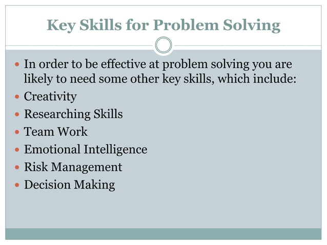 Training on Problem Solving Skills | PPTX | Business | Business and Finance