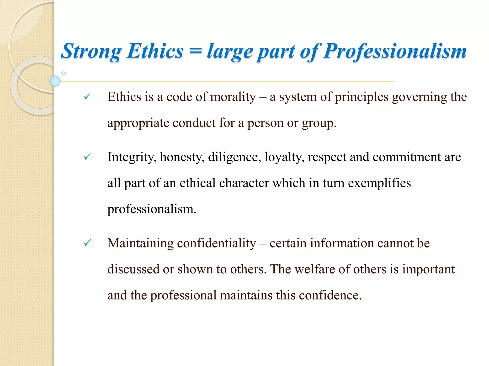 Training on professionalism in the workplace | PPTX