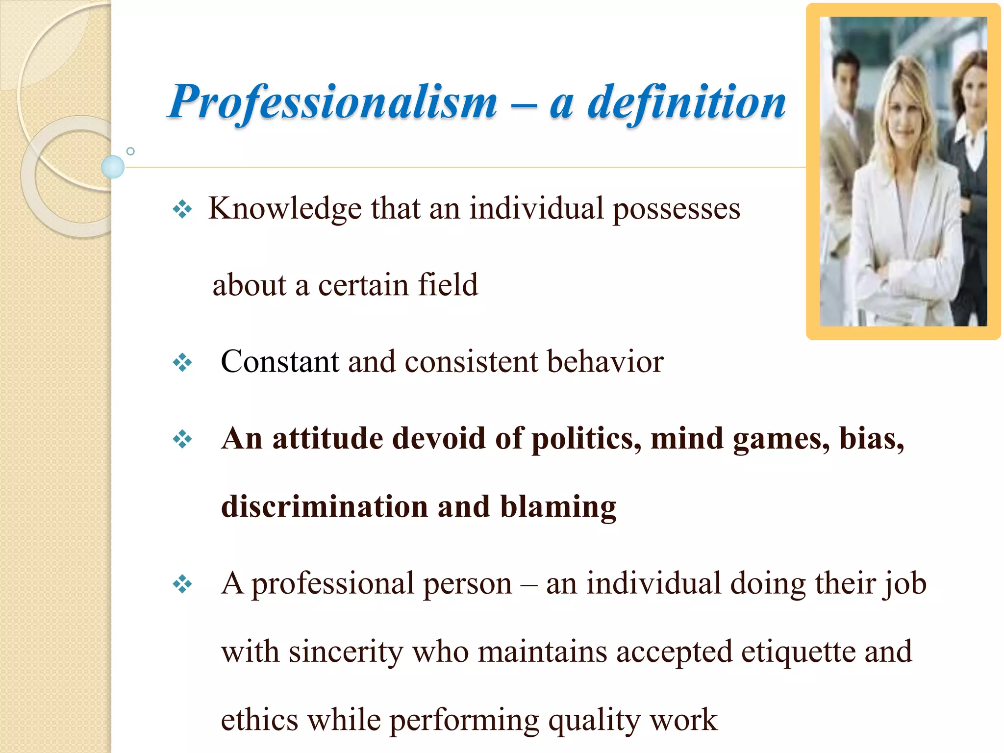 Training on professionalism in the workplace | PPTX