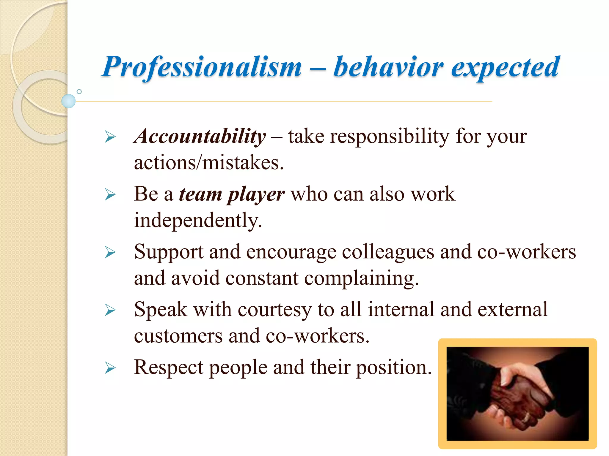 Training on professionalism in the workplace | PPTX