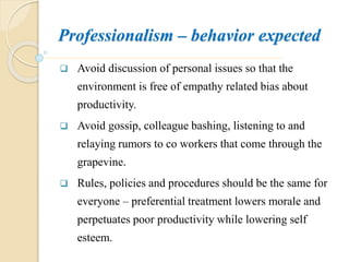 Training on professionalism in the workplace | PPTX