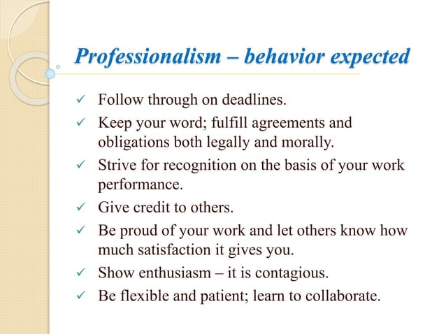 Training on professionalism in the workplace | PPTX