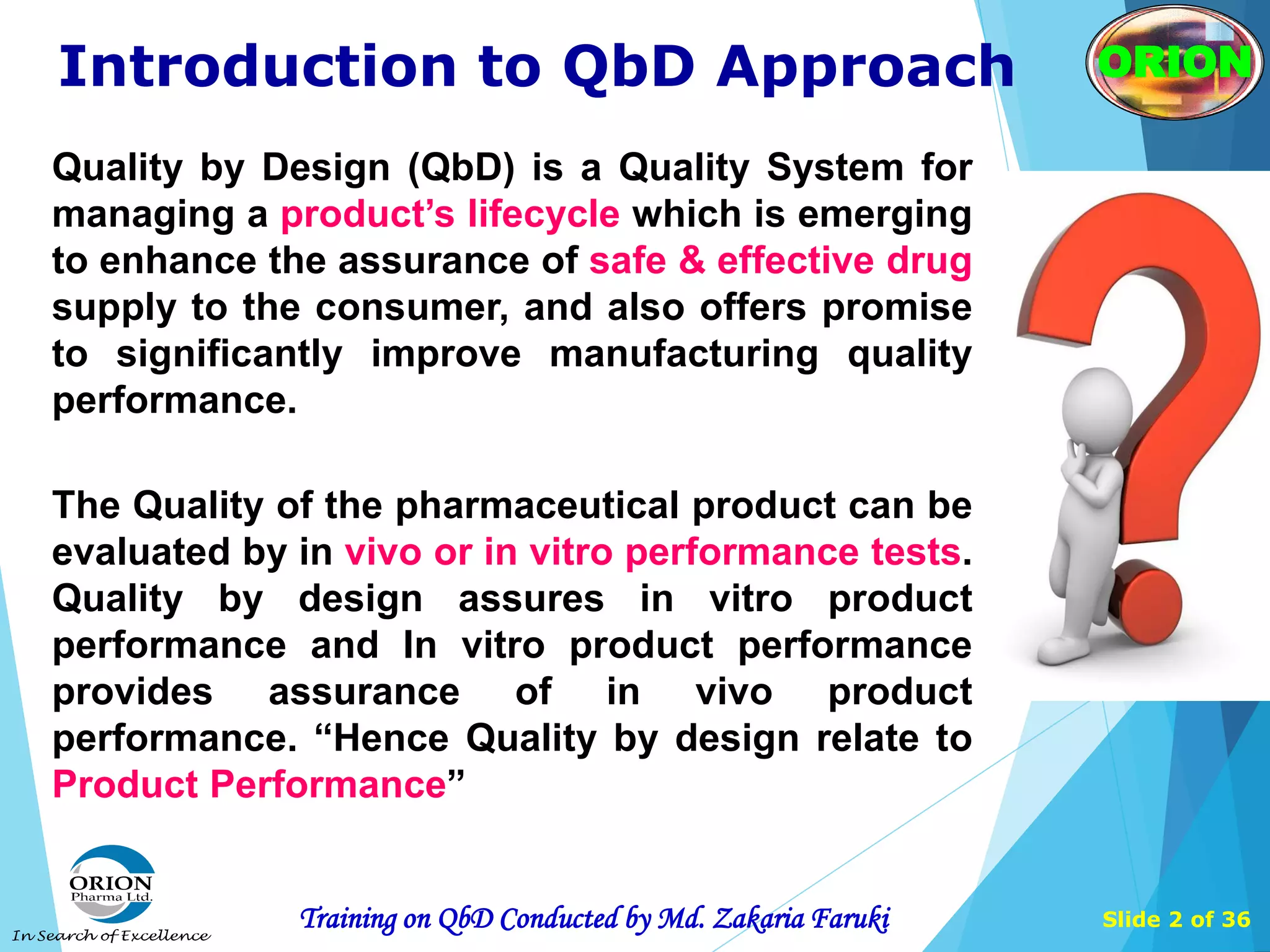 Pharmaceutical Quality by Design (QbD) | PDF