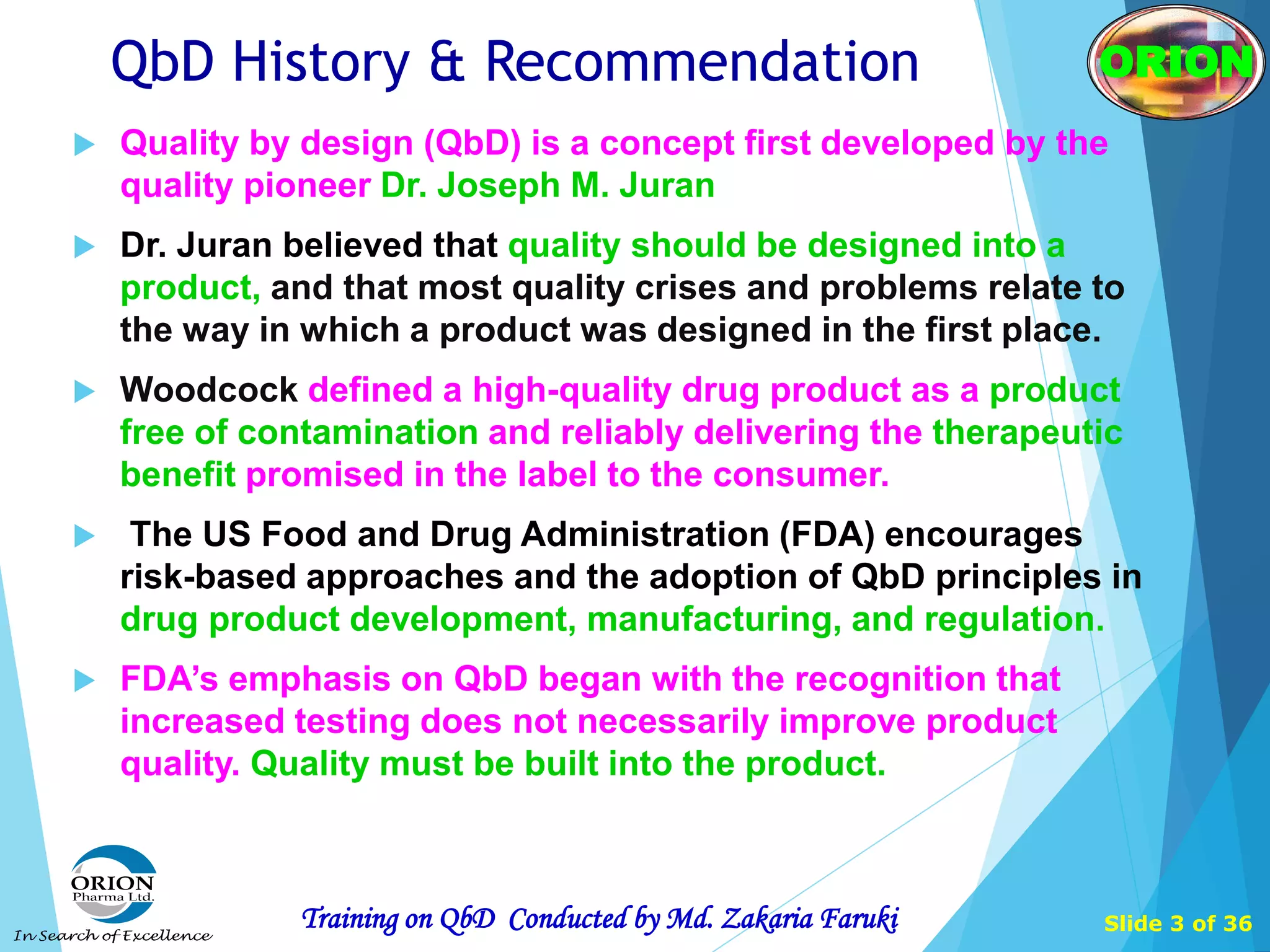 Pharmaceutical Quality by Design (QbD) | PDF