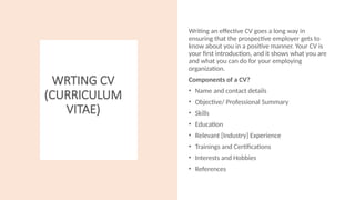 Training on Resume and CV Writing.pptx... | PPTX