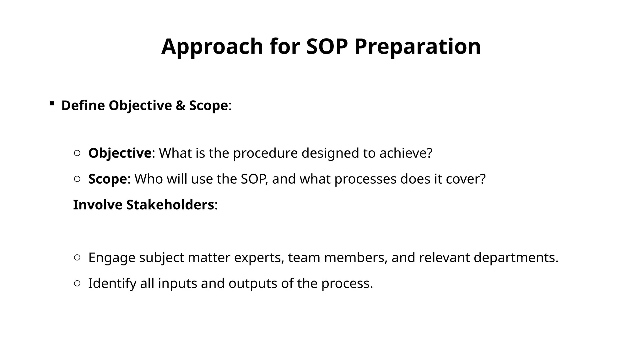 Training on SOP preparation to understand sop | PPTX