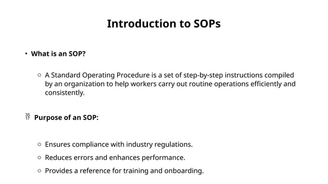 Training on SOP preparation to understand sop | PPTX