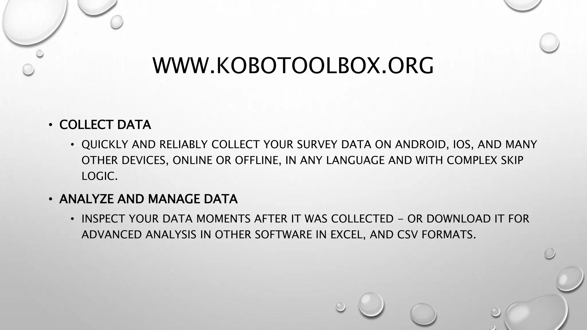 Training on using kobotoolbox for on line or off-line | PPTX