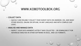 Training on using kobotoolbox for on line or off-line | PPTX