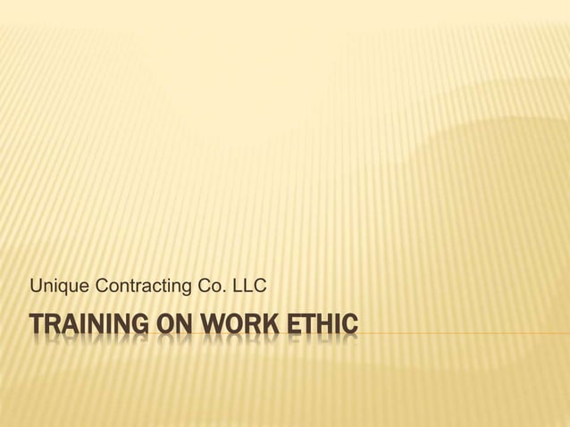 Training on Work Ethic | PPT