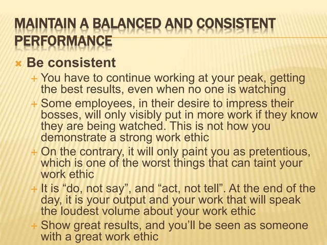 Training on Work Ethic | PPT