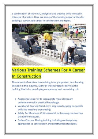 Training Opportunities For Building A Sustainable Career In ...