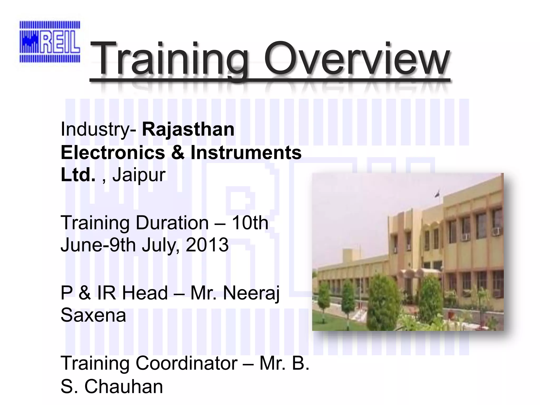 Training overview (REIL) | PPTX