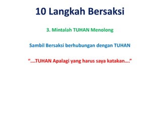 Training penginjilan 7 10 Langkah Bersaksi | PPTX