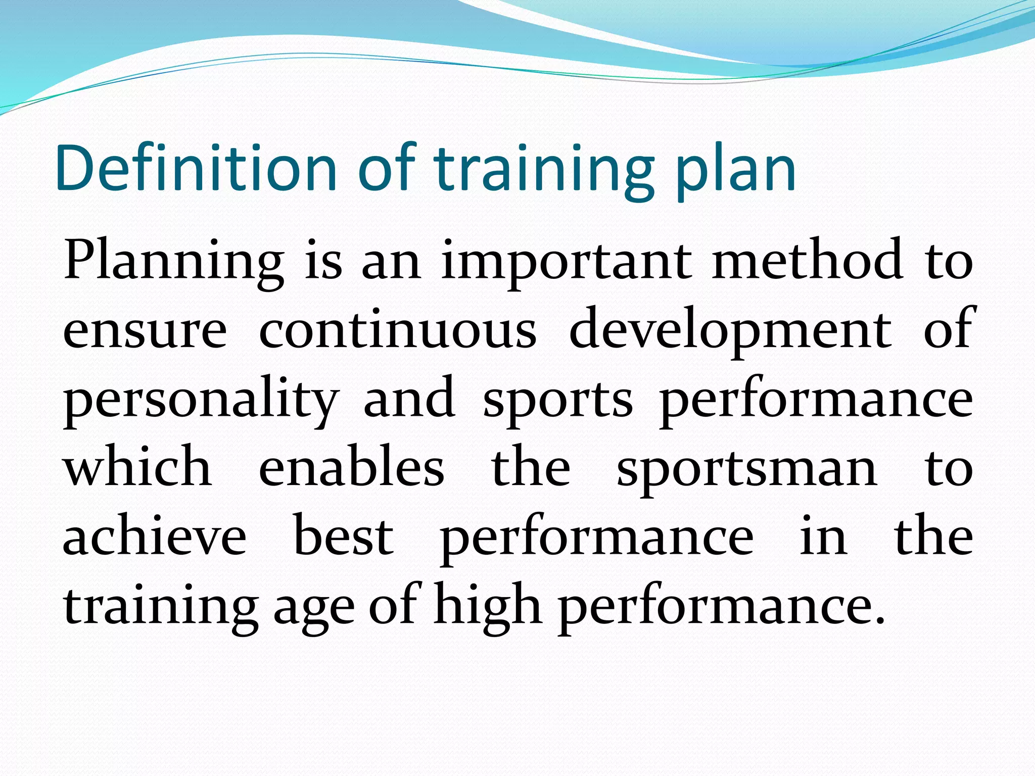 Training plan | PPTX