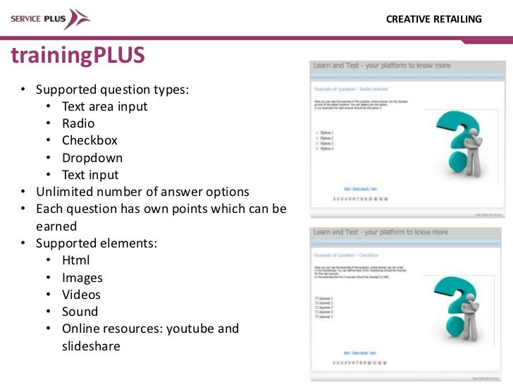 Make your content for eLearning with trainingPLUS