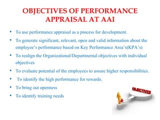 Performance aPPRAISAL at AAI ppt | PPTX