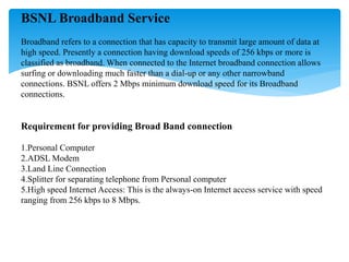 BSNL Industrial Training ppt 2014. | PPTX