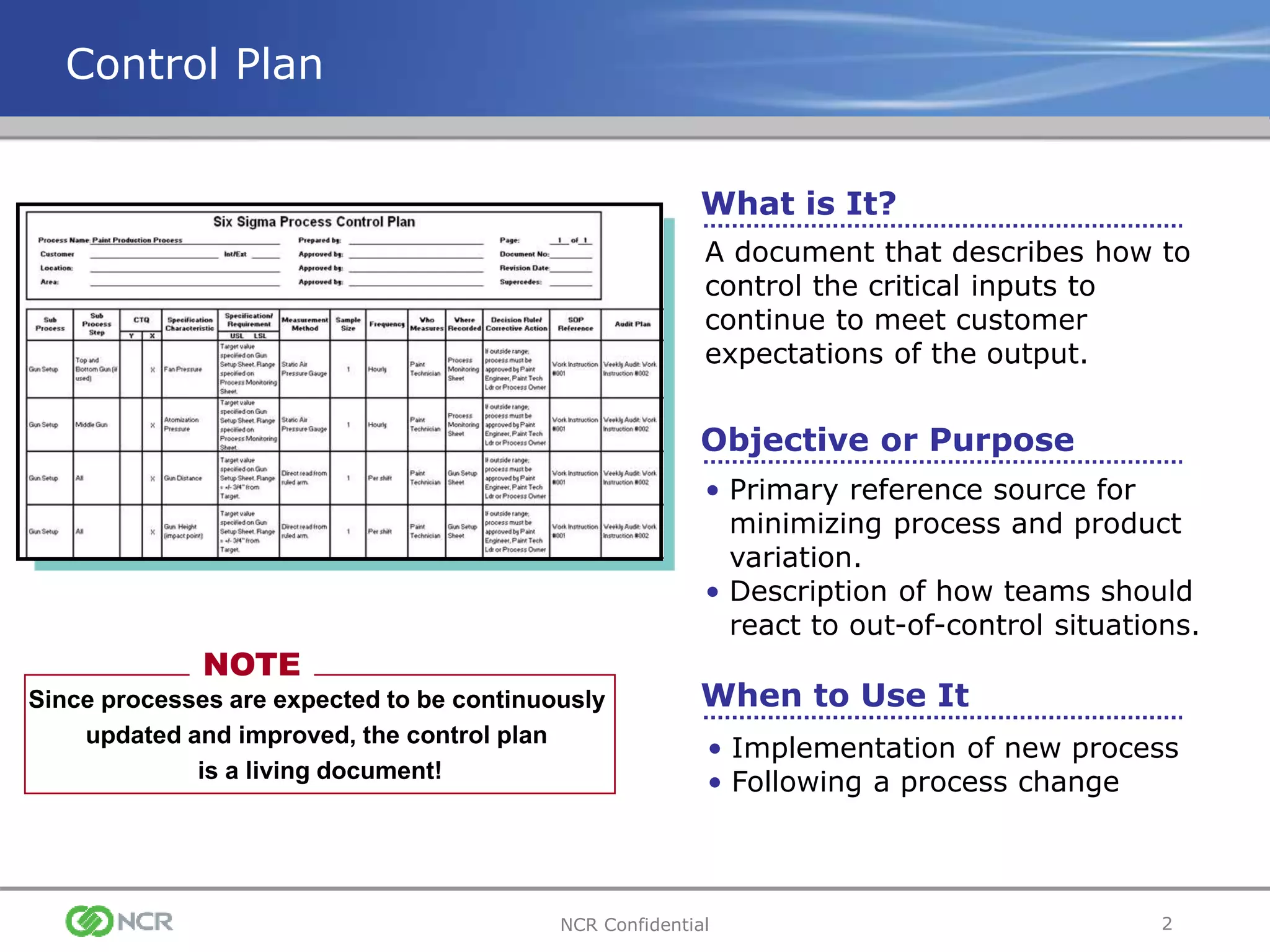 Training ppt for control plan | PPT