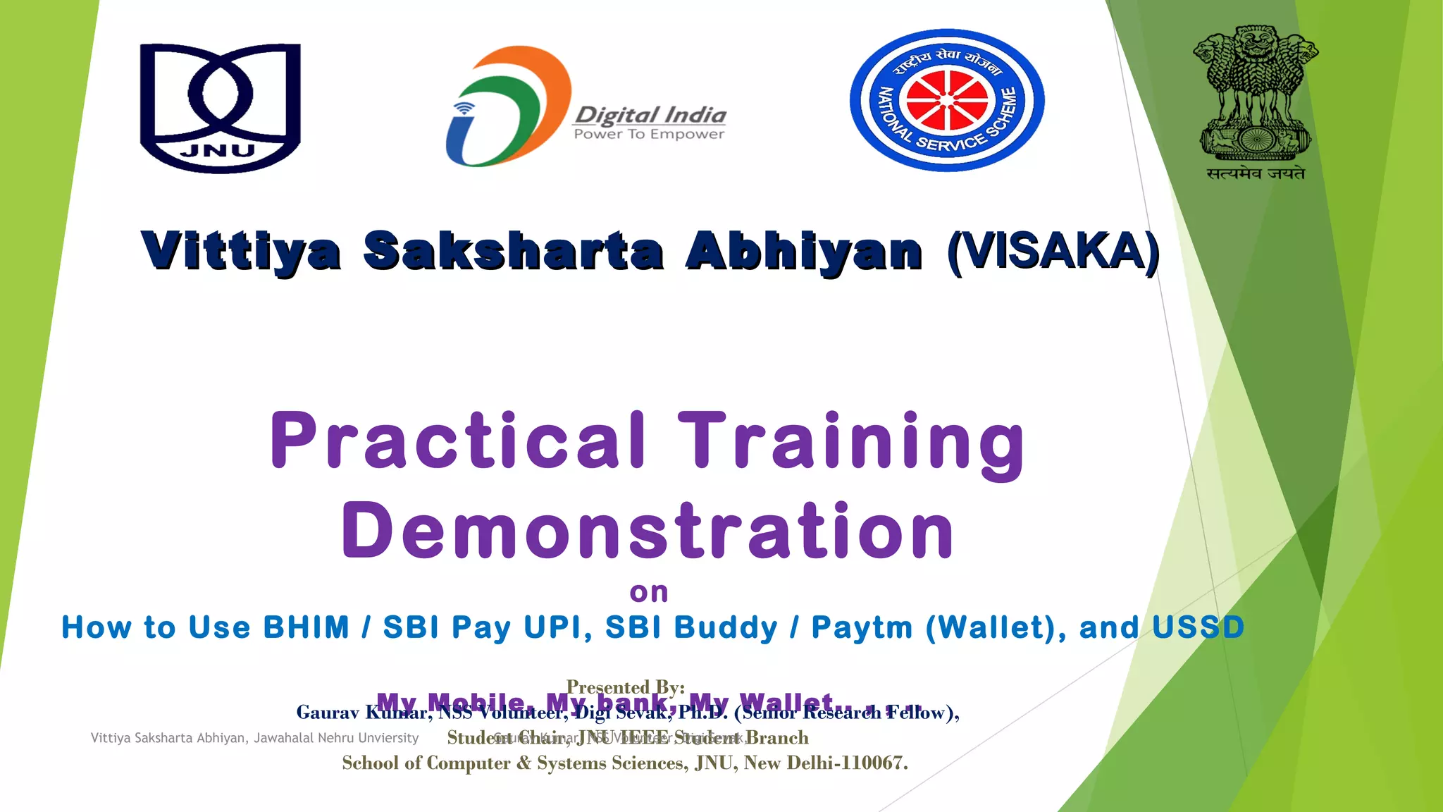Training presentation on How to use BHIM SBI Pay UPI, SBI Buddy/Paytm ...