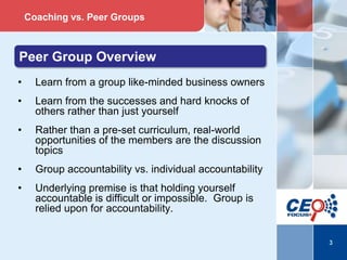 CEO Peer Groups vs. Coaching | PPTX