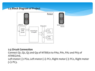 DTMF Mobile Operated Robot using Atmega16 | PPT