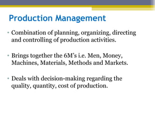 Production Management | PPT