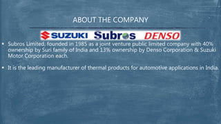 subros Auto Airconditioning | PPTX
