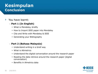 Using Mendeley & IEEE Resources: Learn how to cite your research ...